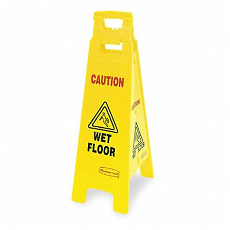 Floor Safety Sign Yellow HDPE 37 in H 3XH26